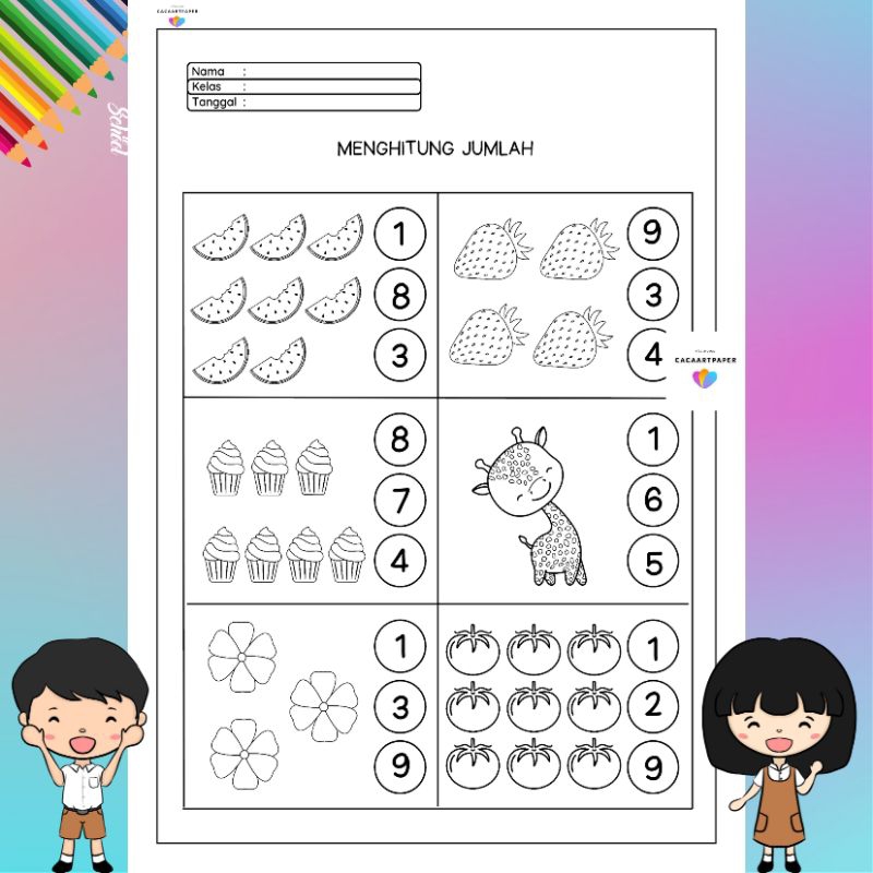 Jual WORKSHEET ANAK / KERTAS MEWARNAI / KERTAS GAMBAR / PAKET WORKSHEET ...