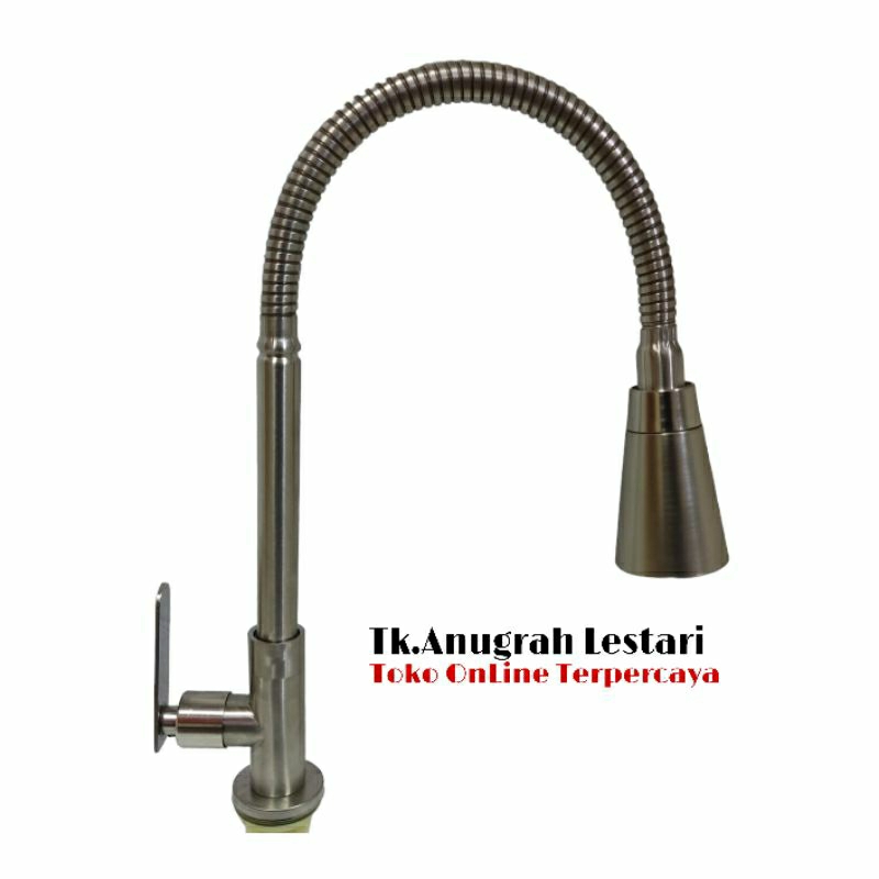 Jual Kran cuci piring meja stainless/kran angsa terompet meja stainless ...