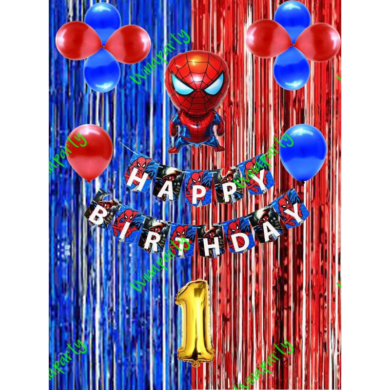 Jual PAKET DEKORASI ULANG TAHUN TEMA SPIDERMAN FREE ANGKA | Shopee ...