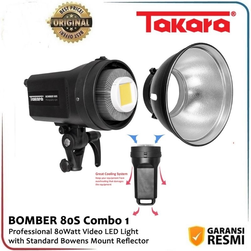 Jual Takara BOMBER 80S Profesional COB Video LED 80W | Shopee Indonesia