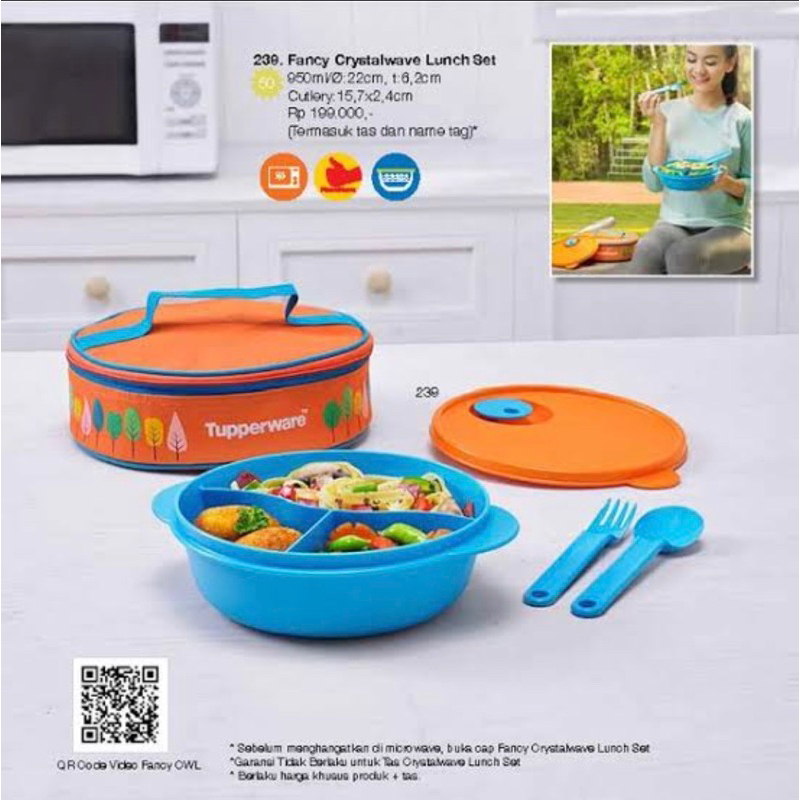 Jual Tempat makan Tupperware murah Fancy Crystalwave Lunch set | Shopee ...