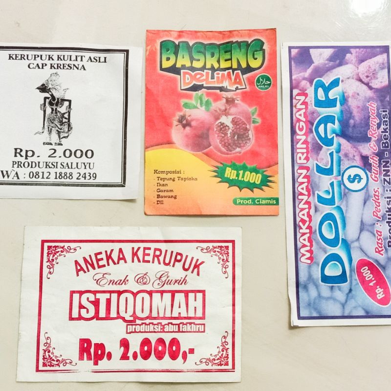 Jual CETAK Label Kerupuk Makanan Snack Cemilan GRATIS EDIT DESAIN ...