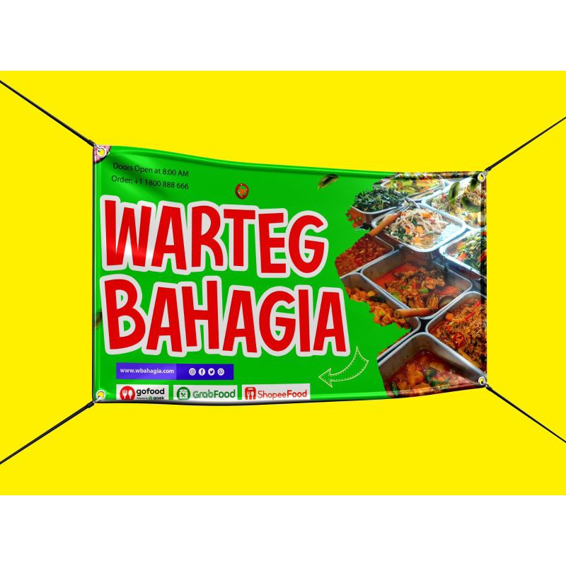 Jual Spanduk Warteg Warung Nasi Warung Makan FREE DESAIN | Shopee Indonesia