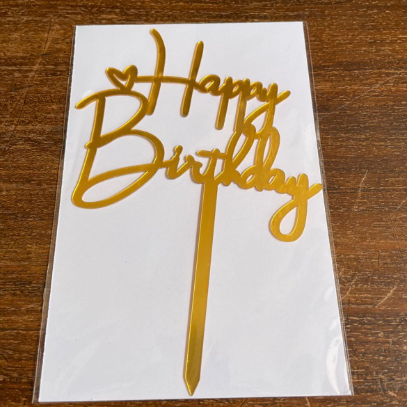 Jual topper happy birthday gold part 2 / toper ulang tahun / topper ...