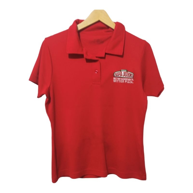 Jual Papa John employee polo shirt red (minus) | Shopee Indonesia