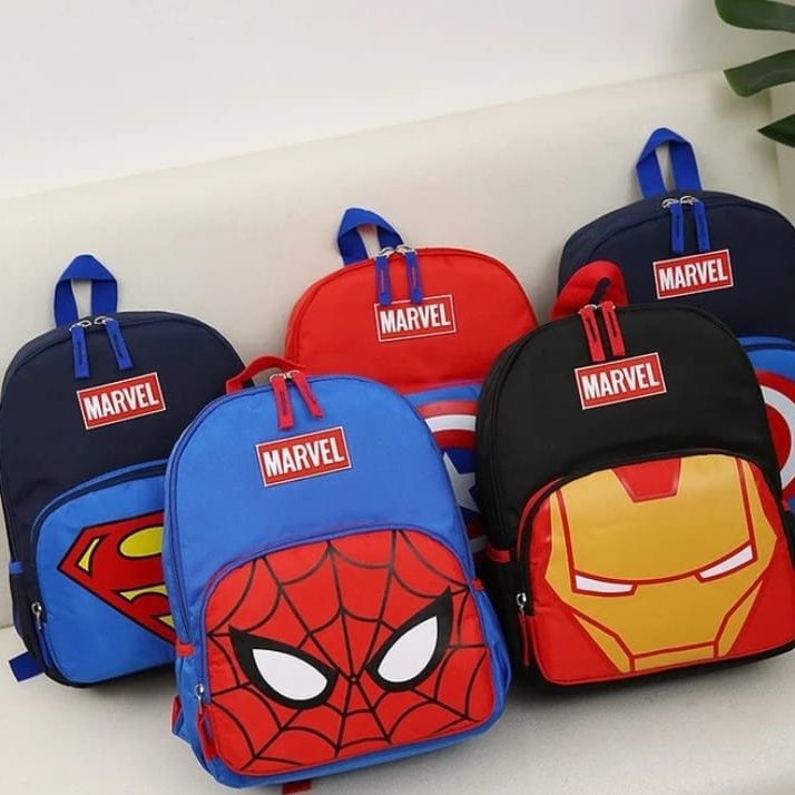 Jual Tas Sekolah SD motif super hero anak ransel Fashion tas anak tk cowok tas sekolah anak paud ...