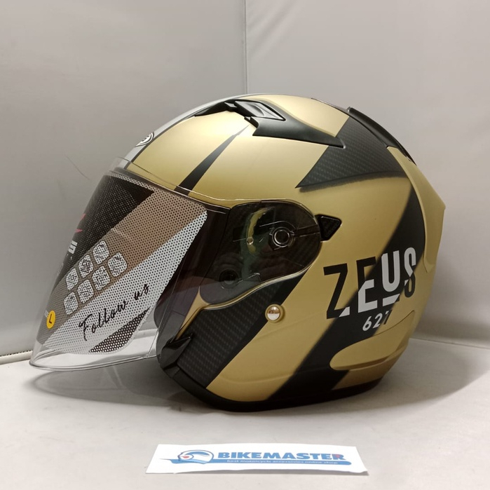 Jual New!! Helm Zeus ZS-627 Matt Gold BM9 Silver Half Face | Shopee ...