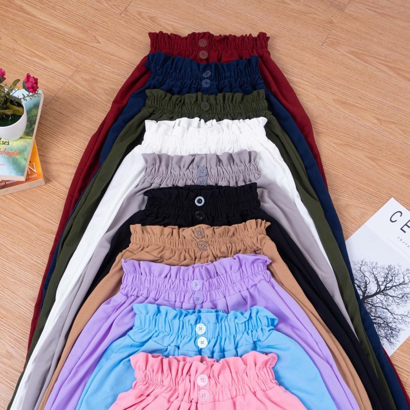 Jual ZENA KULOT- DOUBLE BUTTON CREPE PANTS / DOBBY PANTS CELANA KULOT ...