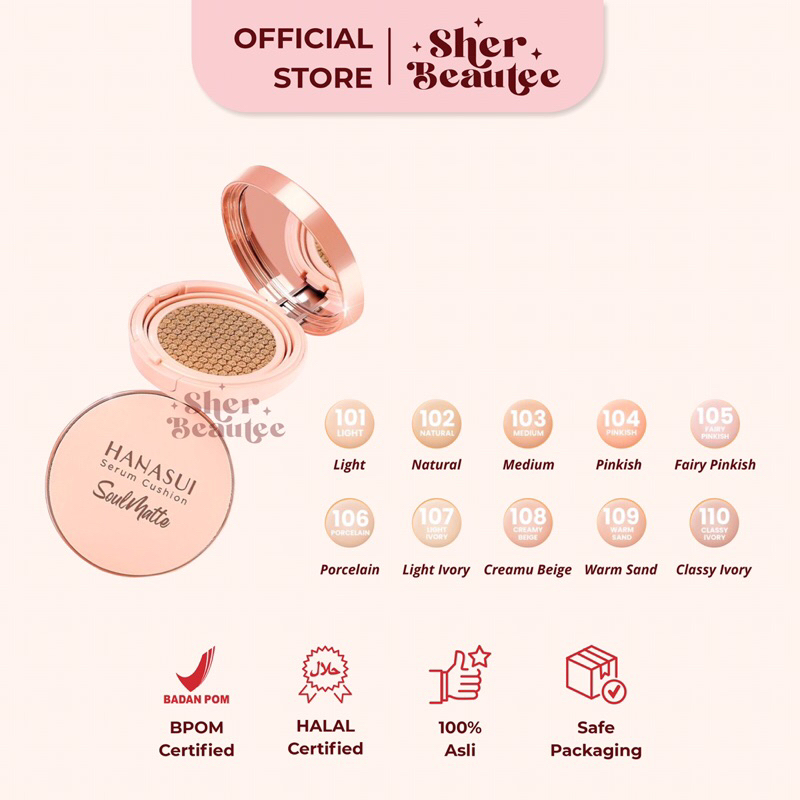Jual Hanasui Serum Cushion SoulMatte All Shades | Shopee Indonesia