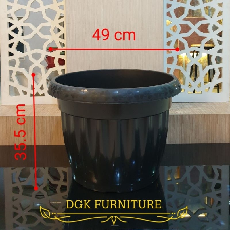 Jual Pot Bunga Jumbo Besar Plastik Hitam Diameter 49 cm Diameter 54 cm ...