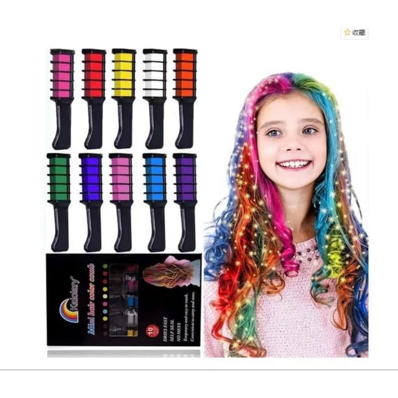 Jual Hair Magic Color Sisir Pewarna Rambut Ajaib 10 Warna Bisa Di Mix ...