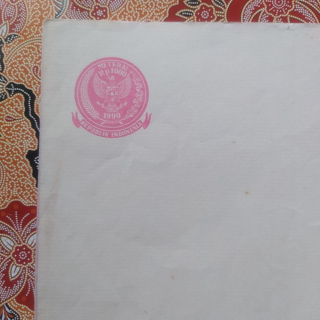 Jual Kertas Segel Rp 1000 Tahun 1990 Double | Shopee Indonesia