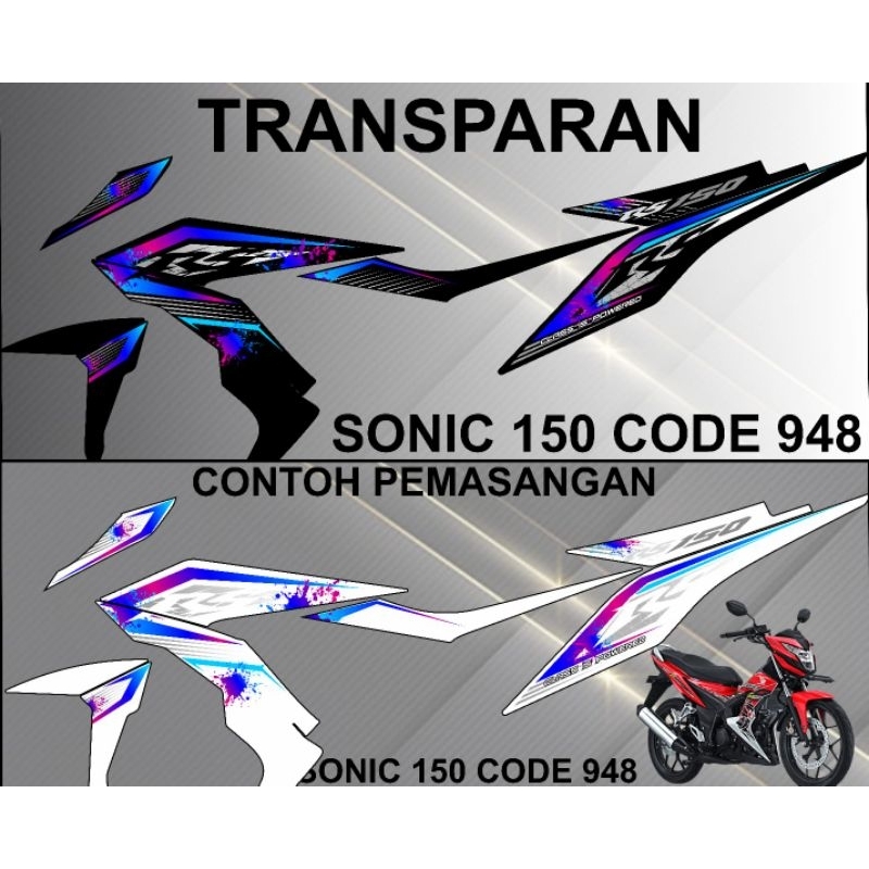Jual (COD)striping Transparan SONIC 150 fi | Shopee Indonesia