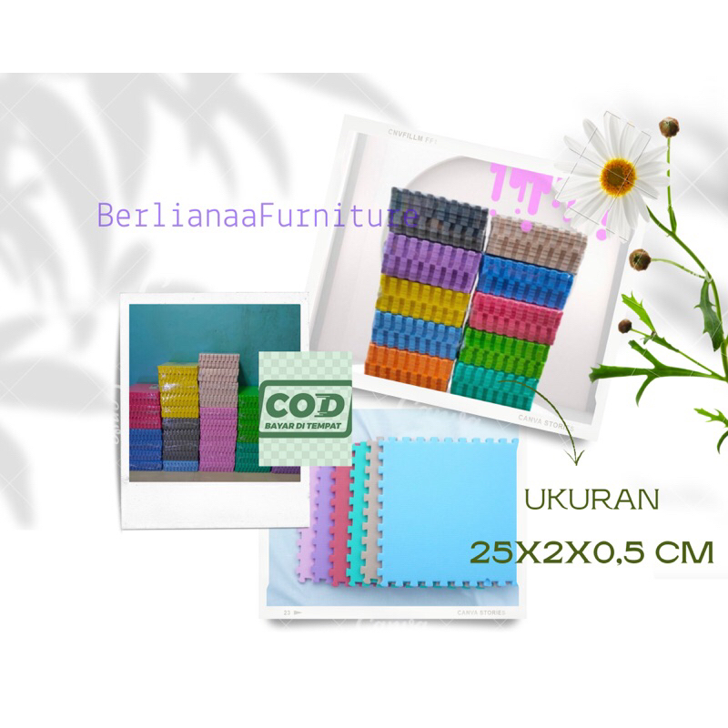 Jual Matras puzzle polos ukuran 25x25 cm tebal 0,5 cm isi 10 pcs / alas ...