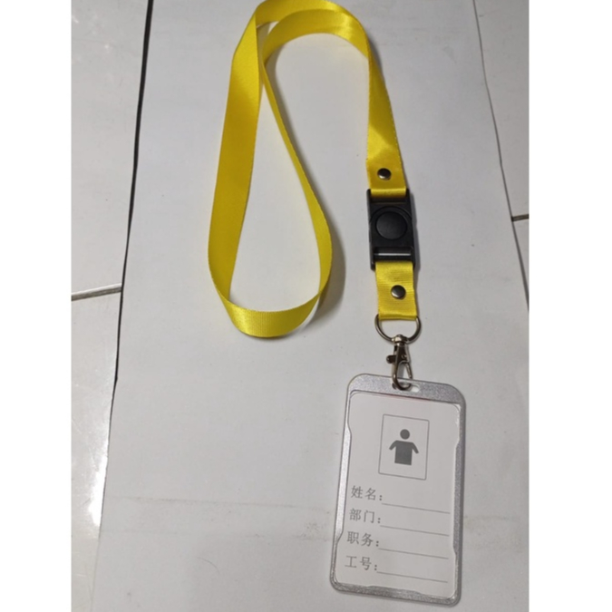 Jual Tali Id Card 2cm Set Plus Tempat Id Card Alumunium Alloy Gantungan ...