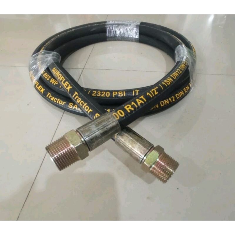 Jual selang hidrolik hose hydraulic 1/2 R1 100 cm 1/2 NPT X 1/2 NPT ...