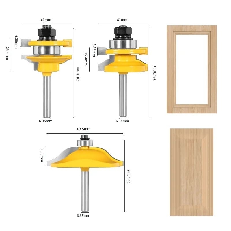 Jual As 1/4 Inch Mata Pisau Profil Kayu Panel Pintu Router Bits ...