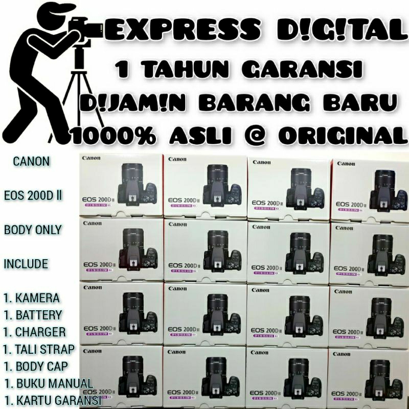 Jual CANON EOS 200D MARK II - CANON 200D II BODY ONLY | Shopee Indonesia
