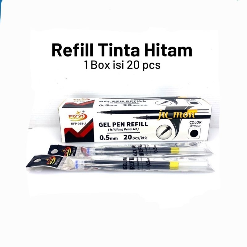 Jual Refill/ Isi Pena Gel/ Gel Pen Refill 0.5 Hitam Esco RFP-058-J ...