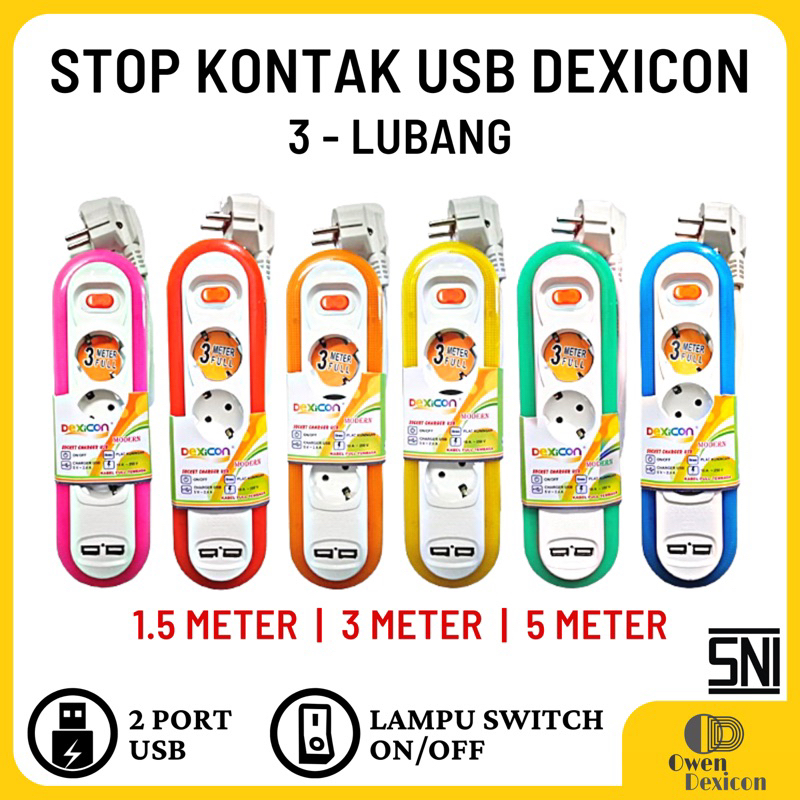 Jual DEXICON Stop Kontak USB 3 Lubang / Charger USB / Colokan Usb murah ...