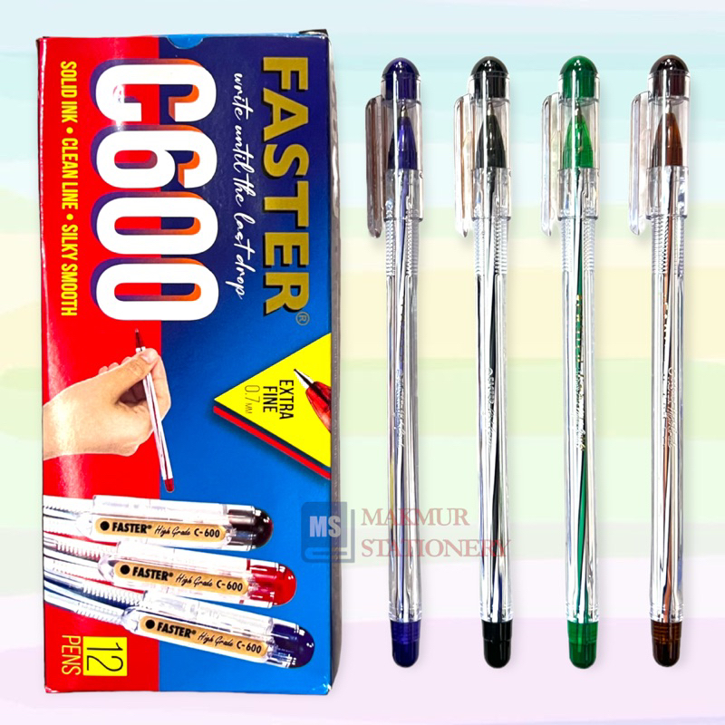 Jual Pulpen / Ballpoint / Pen Faster C.600 (12 Pcs) | Shopee Indonesia