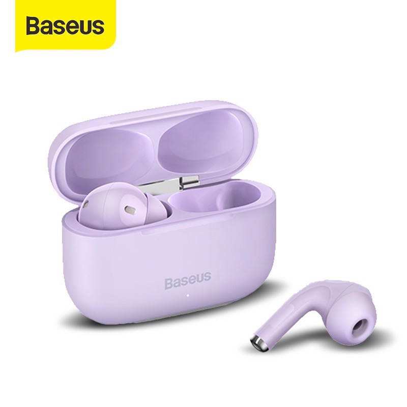 Jual Baseus True Wireless Bluetooth Earphone Earbuds TWS W3 Purple ...