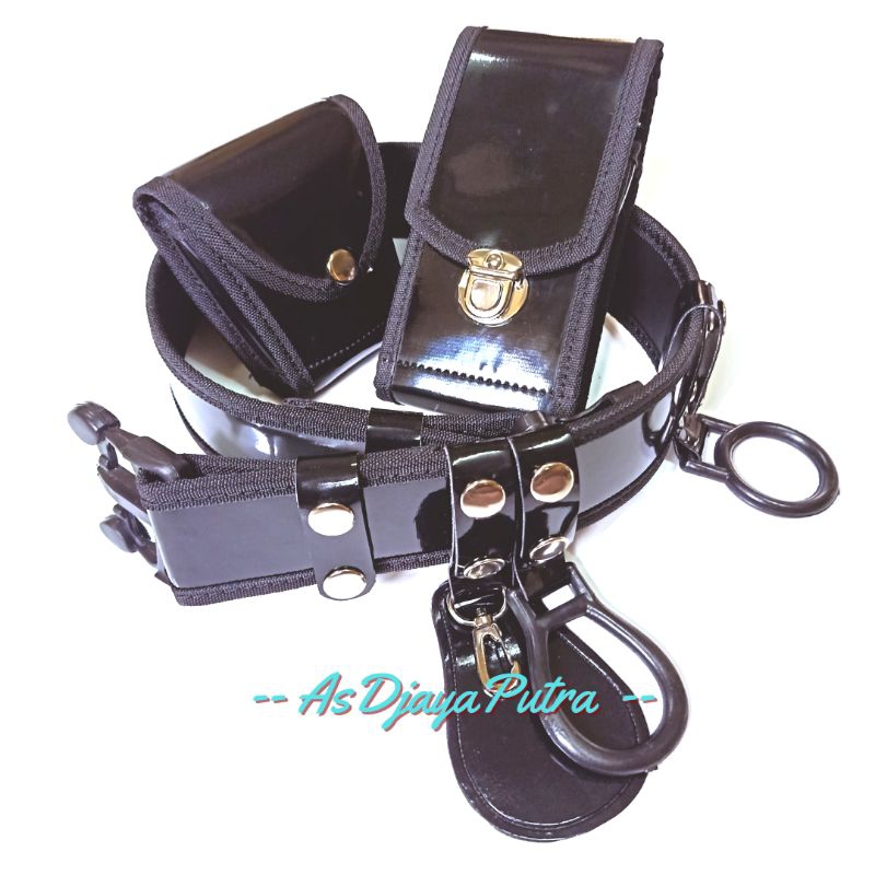 Jual Kopel satpam security gesper klik hitam kilap lengkap POLOS ...