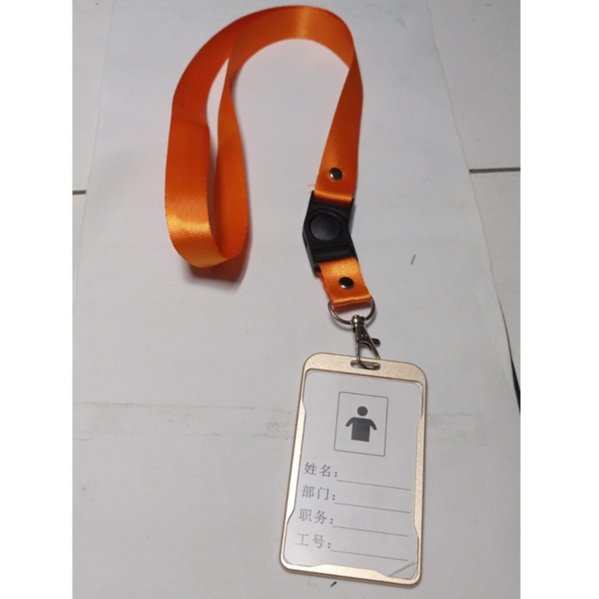 Jual Tali Id Card 2cm Set Plus Tempat Id Card Alumunium Alloy Gantungan ...