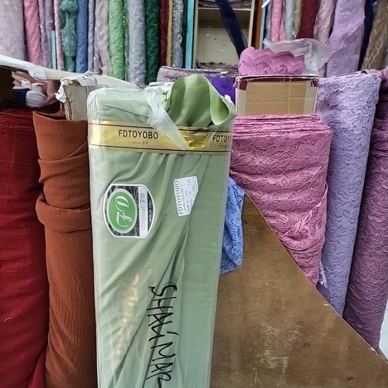 Jual kain toyobo fd warna sage | Shopee Indonesia