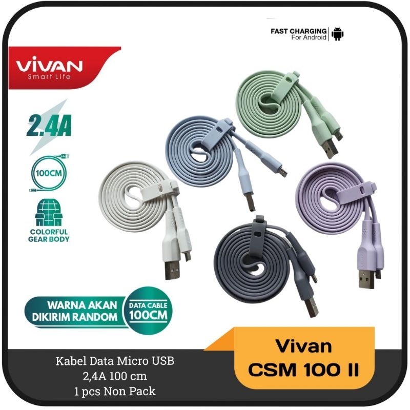 Jual Kabel Data Micro Vivan CSM100 II Fast Charging 2.4A | Shopee Indonesia