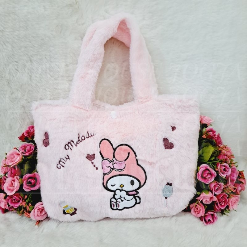 Jual Tas Tenteng My Melody Bordir Pink Tas My Melody Kotak Bulu Tas My ...