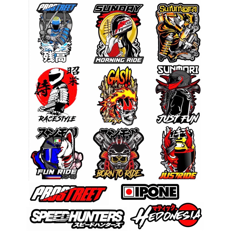 Jual sticker sunmori sticker racing sticker helm motor ngaber aerox ...