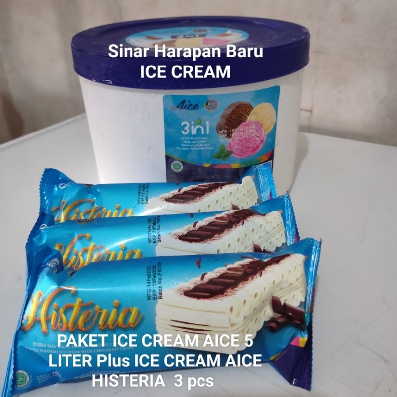 Jual ICE CREAM AICE 5 LITER Plus ICE CREAM AICE CAKE HISTERIA 3 PCS ...