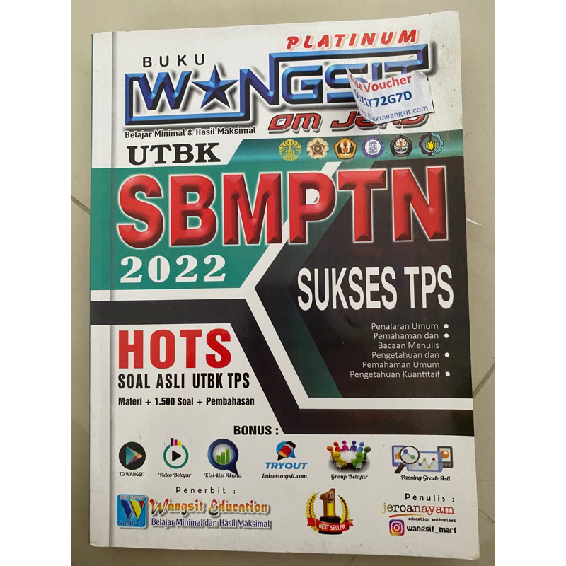 Jual Buku Wangsit Om Jero Sbmptn 2022 Sukses Tps Shopee Indonesia