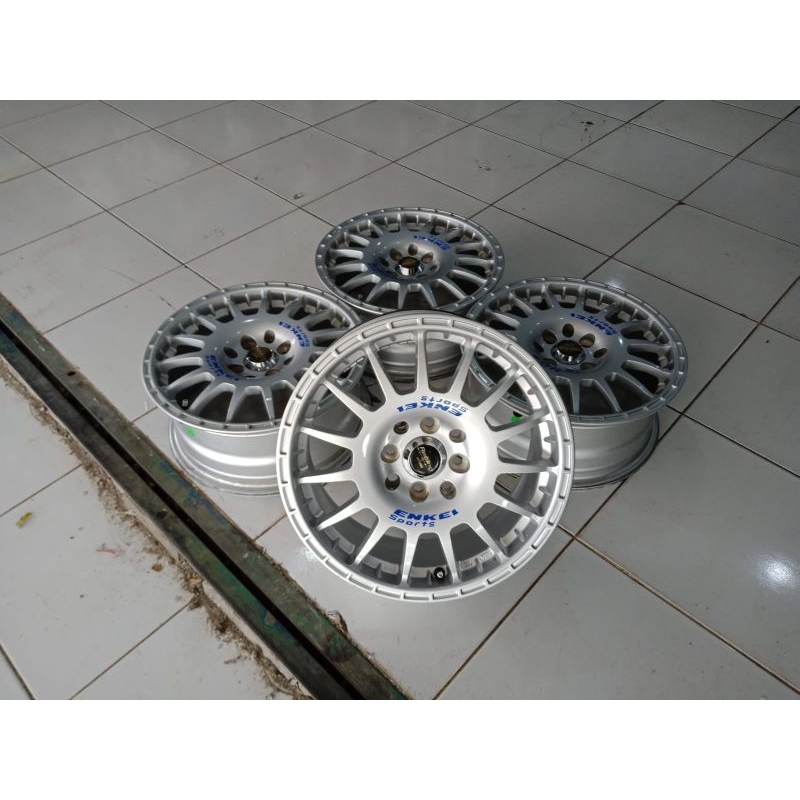 Jual pelek mobil second merk enkei model rally r15x6,5 pcd 4x100/114 ...