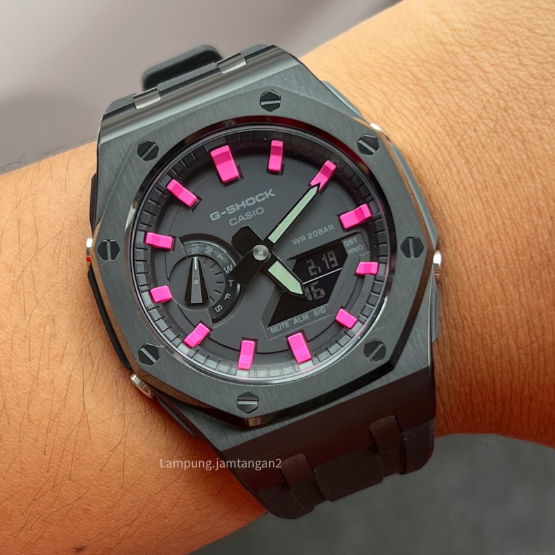 Jual G-Shock Custom AP Black Pinky with Curve | Shopee Indonesia