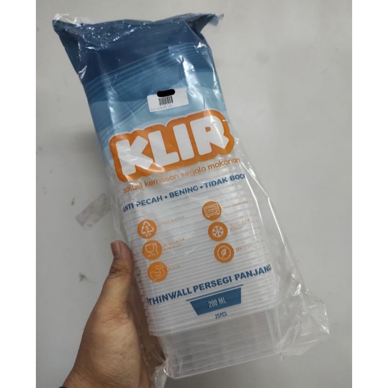 Jual FOOD CONTAINER KLIR 200ML ISI 25 PCS | Shopee Indonesia