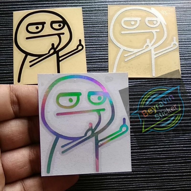 Jual Sticker Middle Finger Pucek Cartoon Fucek Lucu Mobil Leptop Motor