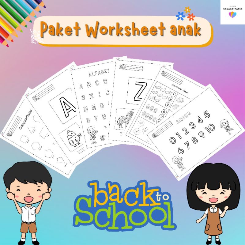 Jual WORKSHEET ANAK / KERTAS MEWARNAI / KERTAS GAMBAR / PAKET WORKSHEET ...