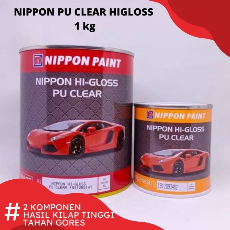 Jual CAT CLEAR NIPPON PU HIGLOSS 1kg 2 KOMPONEN PU VERNIS KAYU MOBIL ...