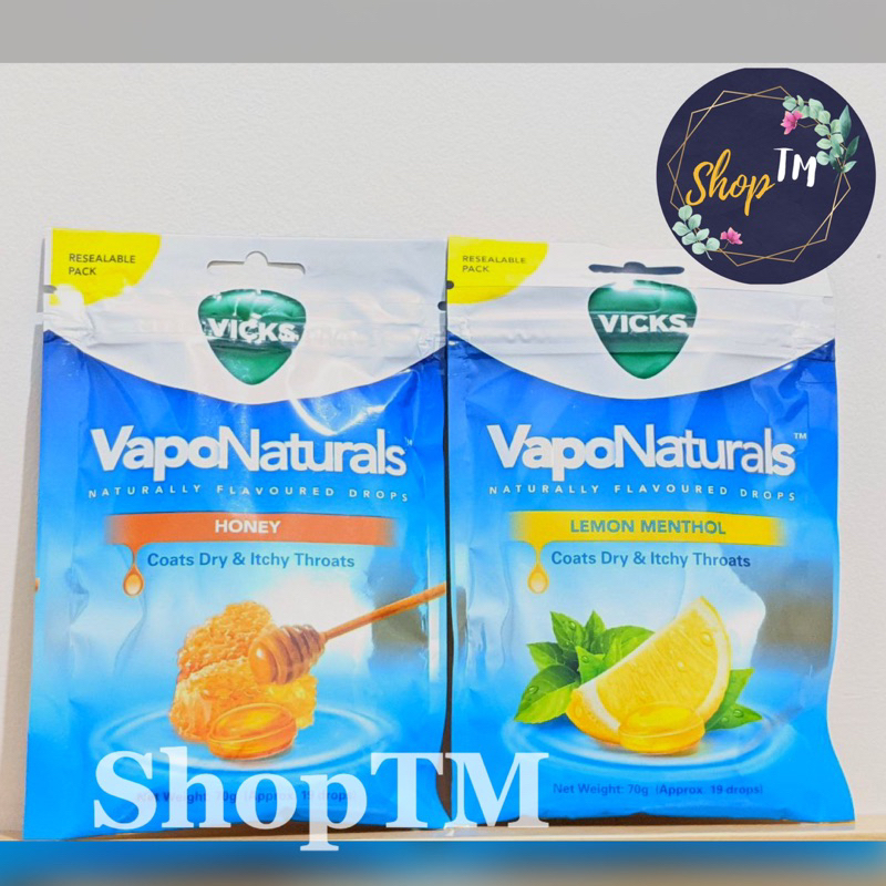 Jual Vicks VapoNaturals Lemon Menthol Honey 19s Permen Tenggorokan Vapo ...