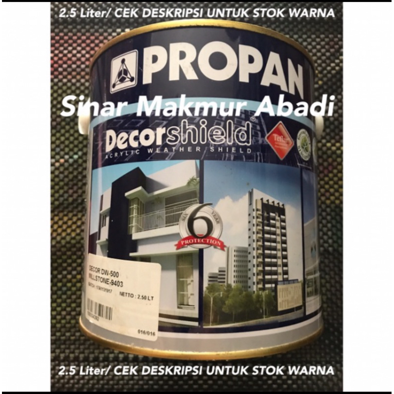 Jual Cat Tembok Propan DECORSHIELD EXTERIOR WARNA STANDART | Shopee ...