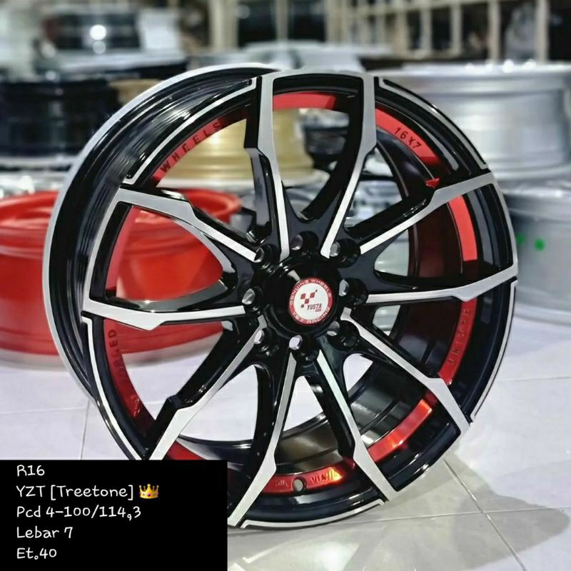 Jual velg racing yusta treetone ring 16 lebar 7 et 40 untuk mobil brio agya calya sigra jazz ...