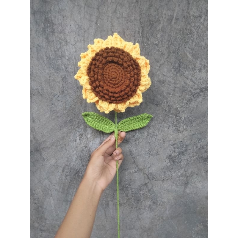 Jual Big Seed Sunflower crochet/ bunga rajut matahari | Shopee Indonesia