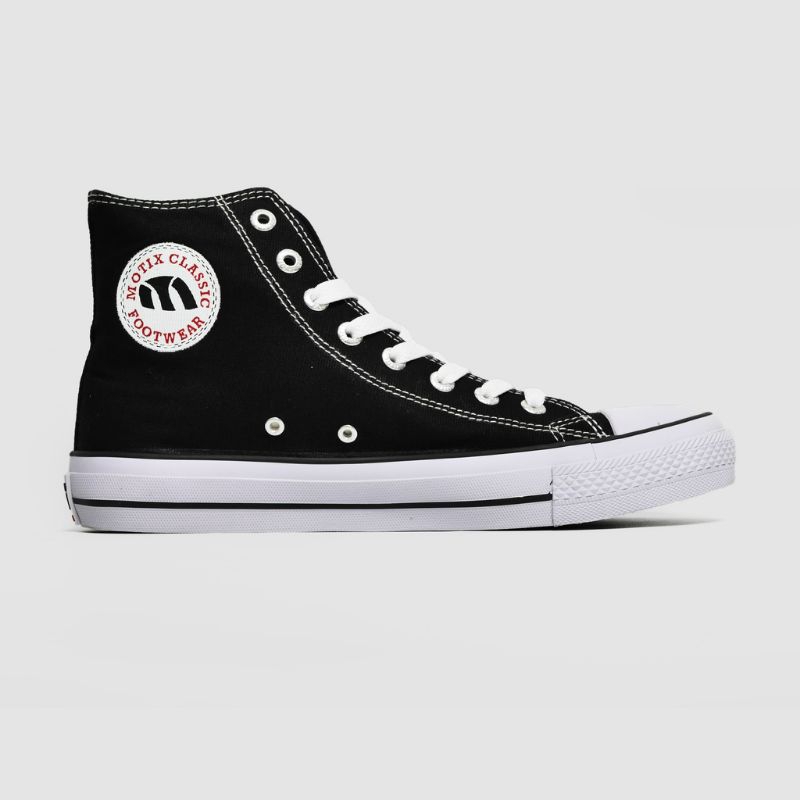 Jual Sepatu Motix Hi Classic Footwear Black White High Tinggi Hitam ...