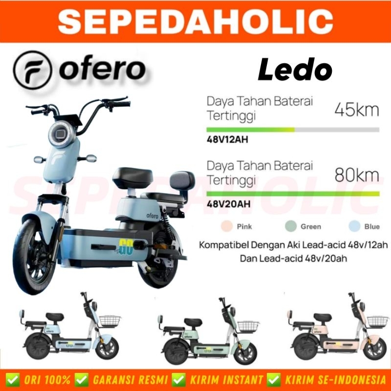 Jual Sepeda Motor Listrik OFERO LEDO 500 Watt Electric E Bike | Shopee Indonesia