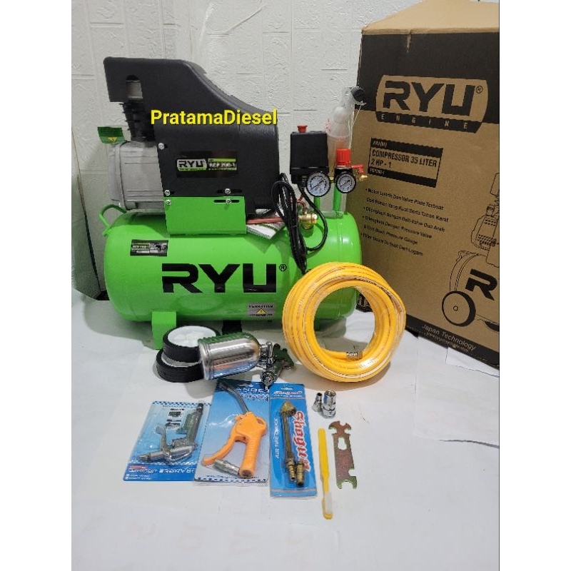 Jual Paket Kompresor RYU 2HP RCP200-1+Selang 10M+Airduster+Pentil+Spraygun | Shopee Indonesia