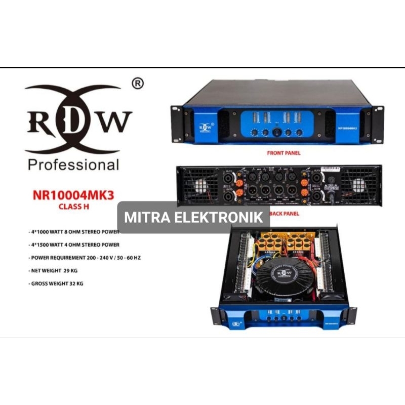 Jual Power RDW 4 channel RDW NR10004MK3 Original RDW NR 10004 MK3 New ...