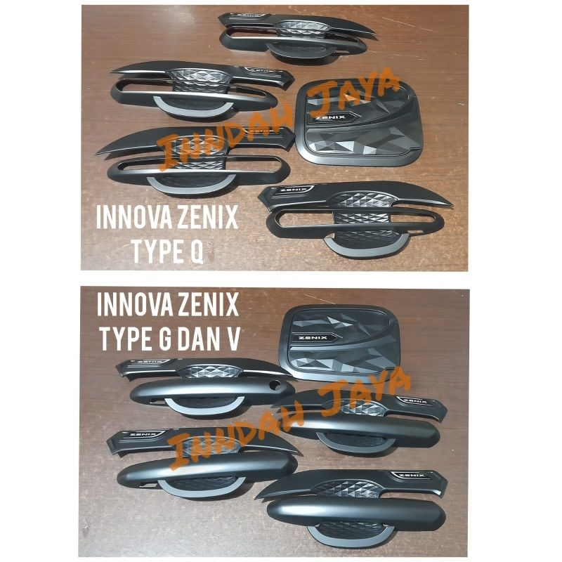 Jual Paket Handle Outer Dan Tank Cover Innova Zenix Type Q Type G Dan V 2023 Up Hitam Doff ...