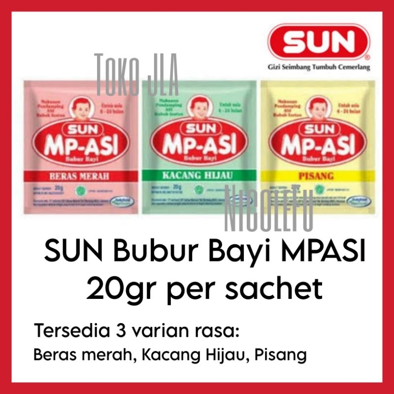 Jual SUN Bubur Bayi MPASI Sachet 20gr / SUN biskuit MPASI 5sachet ...